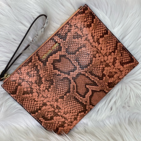 Michael Kors | Bags | Michael Kors Embossed Python Xl Wristlet | Poshmark